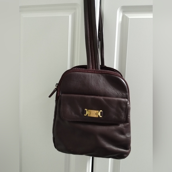 Etienne Aigner | Bags | Etienne Aigner Burgundy Leather Backpack | Poshmark